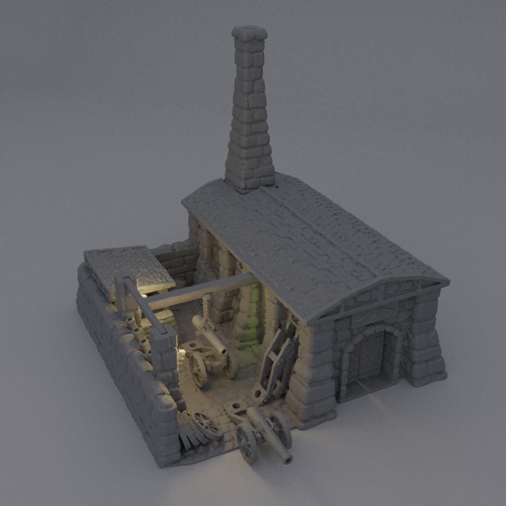 Medieval Cannon Forge – 28mm Tabletop RPG Terrain - Etsy