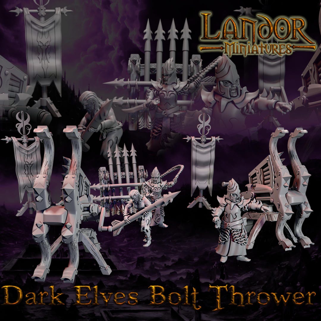 Dark Elves Bolt Thrower, Modular Dark Elven Miniatures by Landor ...