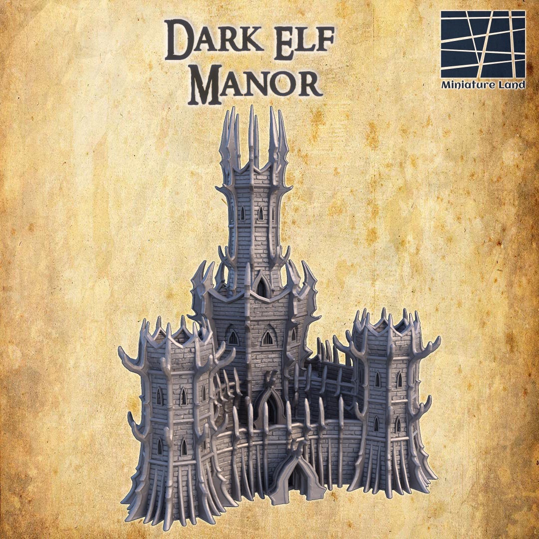 Dark Elf Manor - Tabletop Terrain - 28 MM, Tabletop 3D Printed Terrain ...