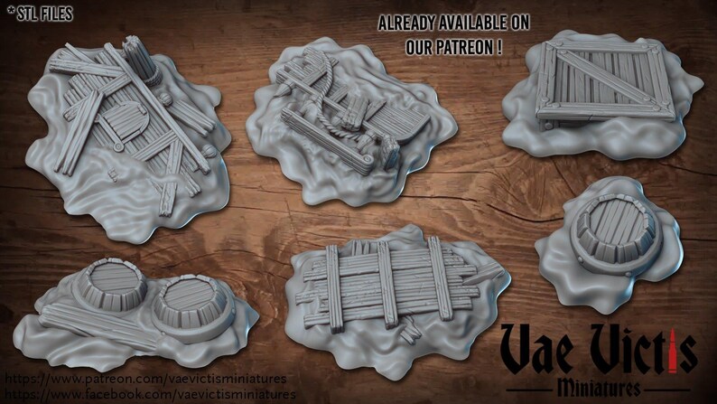 Fantasy Shipwreck Pirate Scatter Terrain 28mm Tabletop Wreckage Terrain ...