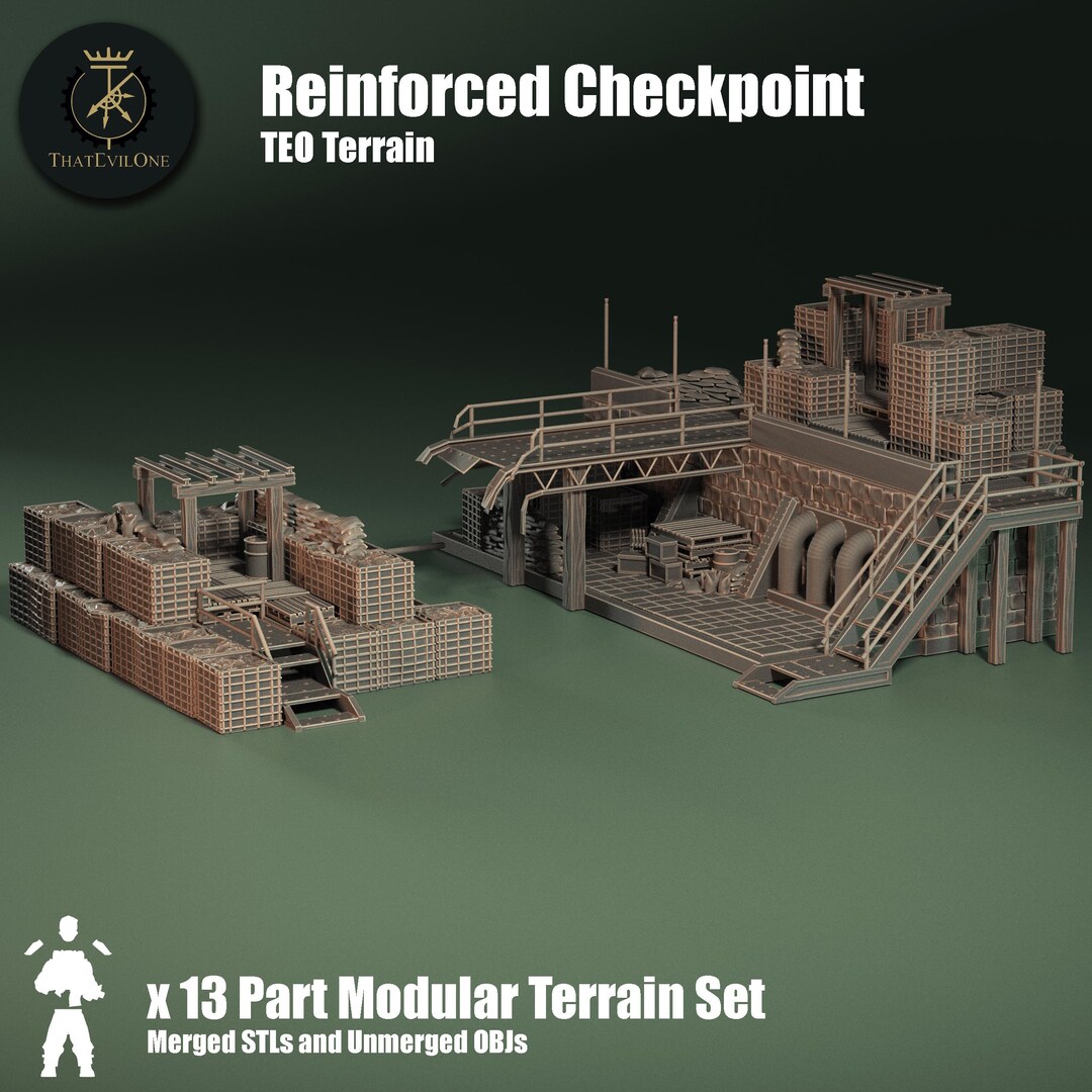 TEO Terrains - Reinforced Checkpoint, Imperial Guard, Multipart Modular ...