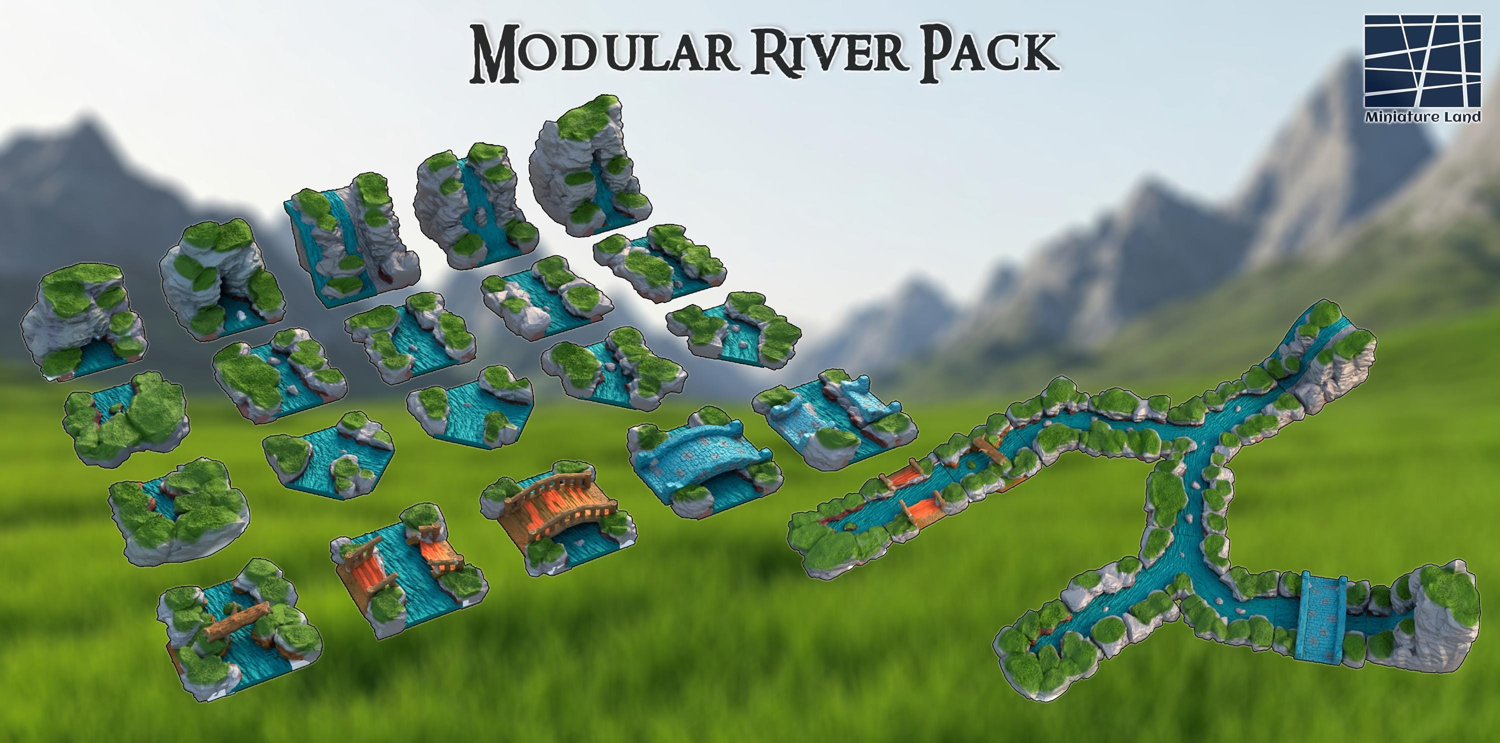 Modular River Tabletop Terrain, 3D Printed Wargaming Scenery - Etsy