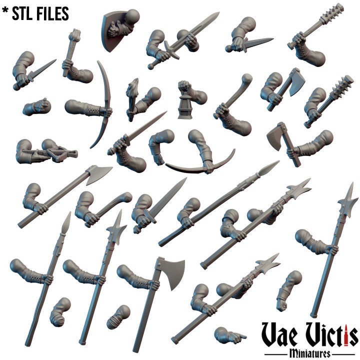 Weapons Pack, Bits and Weapon Conversions Fantasy Miniatures by Vae ...