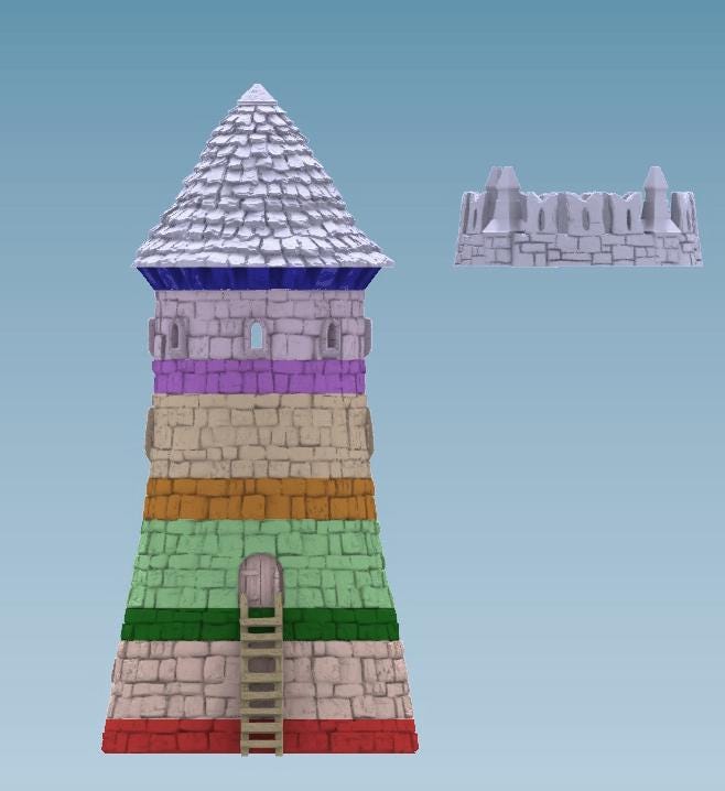 Watchtower With Ladder Access by Gamescape3d - 3D Printed Tabletop ...