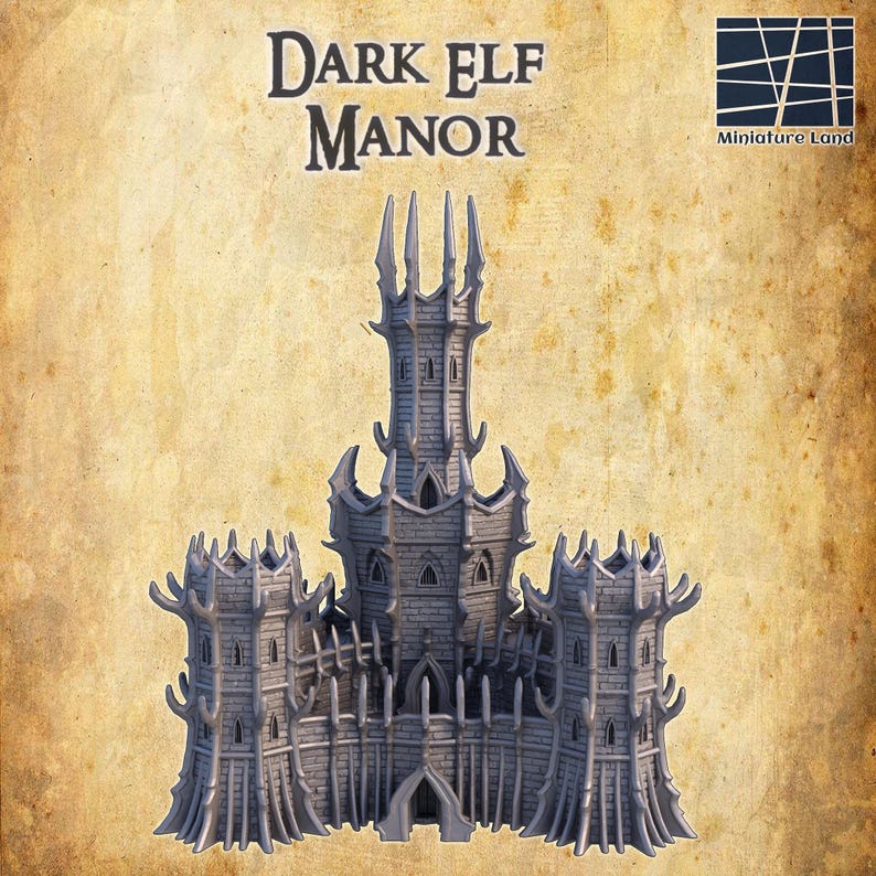 Dark Elf Manor Tabletop Terrain – 3D Printed, 28mm Scale - Etsy