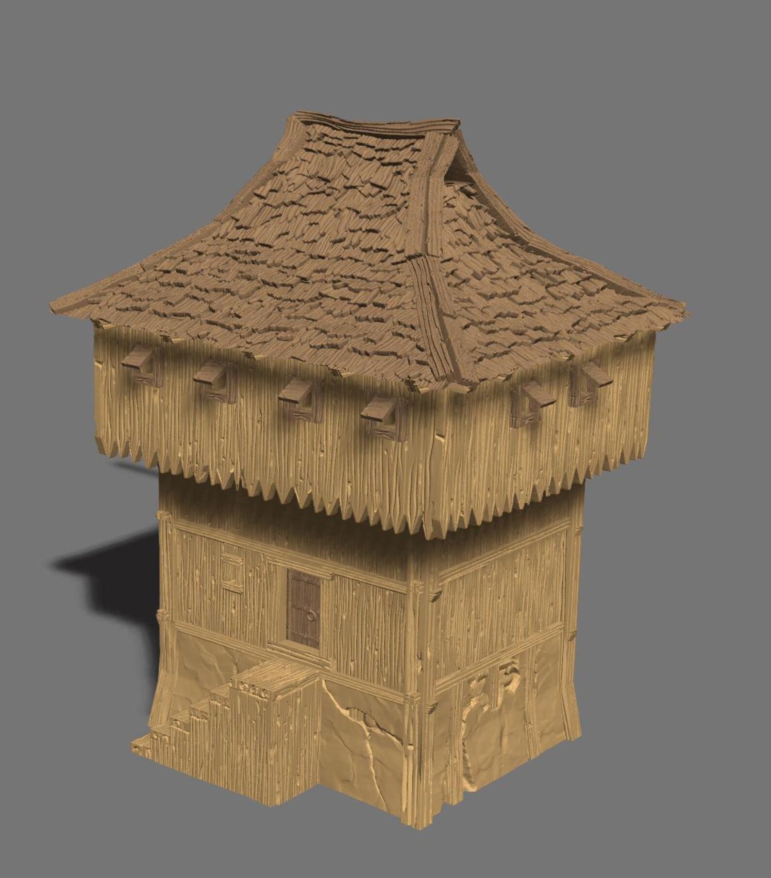 3D Printed Wooden Tower Keep – Dark Age Tabletop Terrain - Etsy