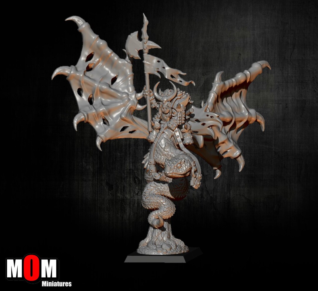 Orc Chief on Winged Serpent, Fantasy Skirmish Miniatures by Mom ...