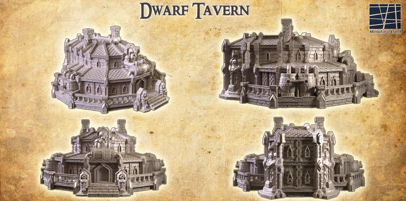 3D Printed Dwarf Tavern – Tabletop RPG Terrain, 28mm Scale - Etsy