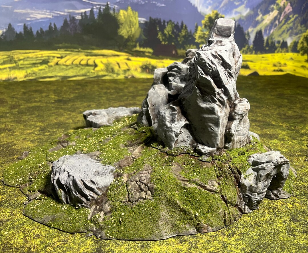 Hill With Cave and 3 Swappable Tops. by Gamescape3d - 3D Printed ...