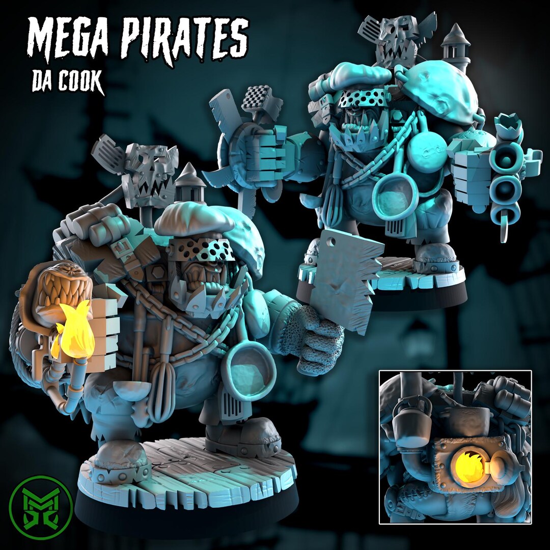 Mega Pirates - Da Cook, Space-faring Orks Sculpted by Mekka Miniatures ...
