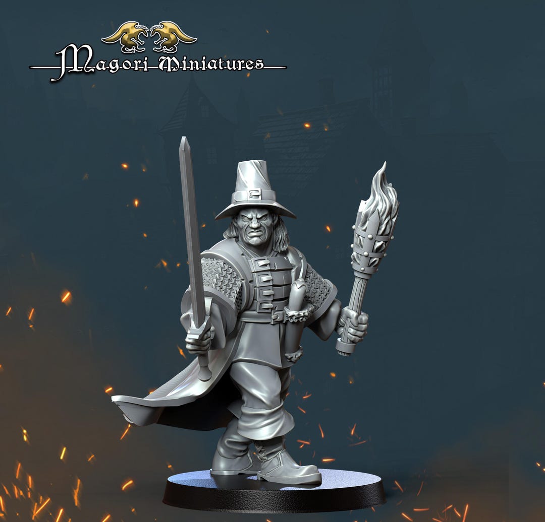 Witch Hunter With Torch, Fantasy Skirmish Miniatures by Magori ...