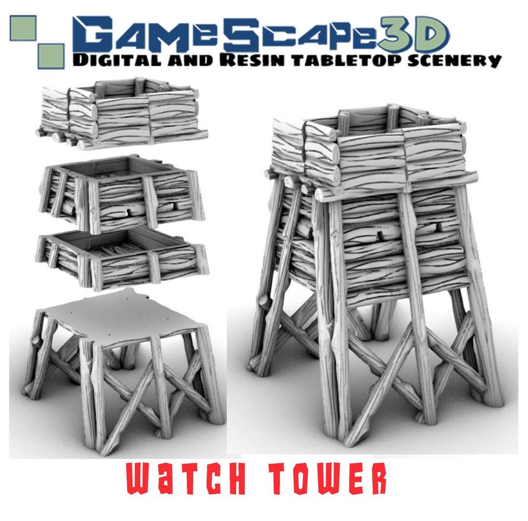 Primitive Watchtower by Gamescape3d - 3D Printed Tabletop Terrain ...