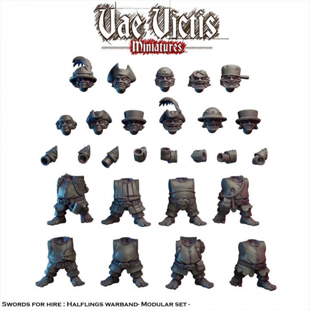 Modular Halfling Village Guard Miniatures, Bits and Weapon Conversions ...