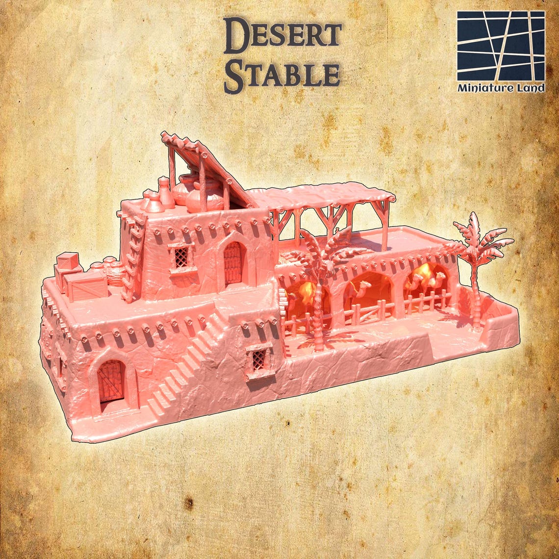 3D Printed Desert Stable – Tabletop RPG Terrain, 28/32mm Scale - Etsy