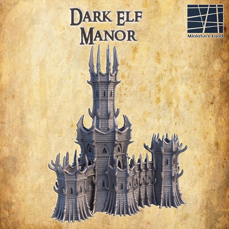 Dark Elf Manor Tabletop Terrain – 3D Printed, 28mm Scale - Etsy