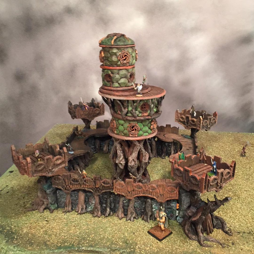 3D Printed Wood Elf Fort - Tabletop Gaming Terrain - Etsy