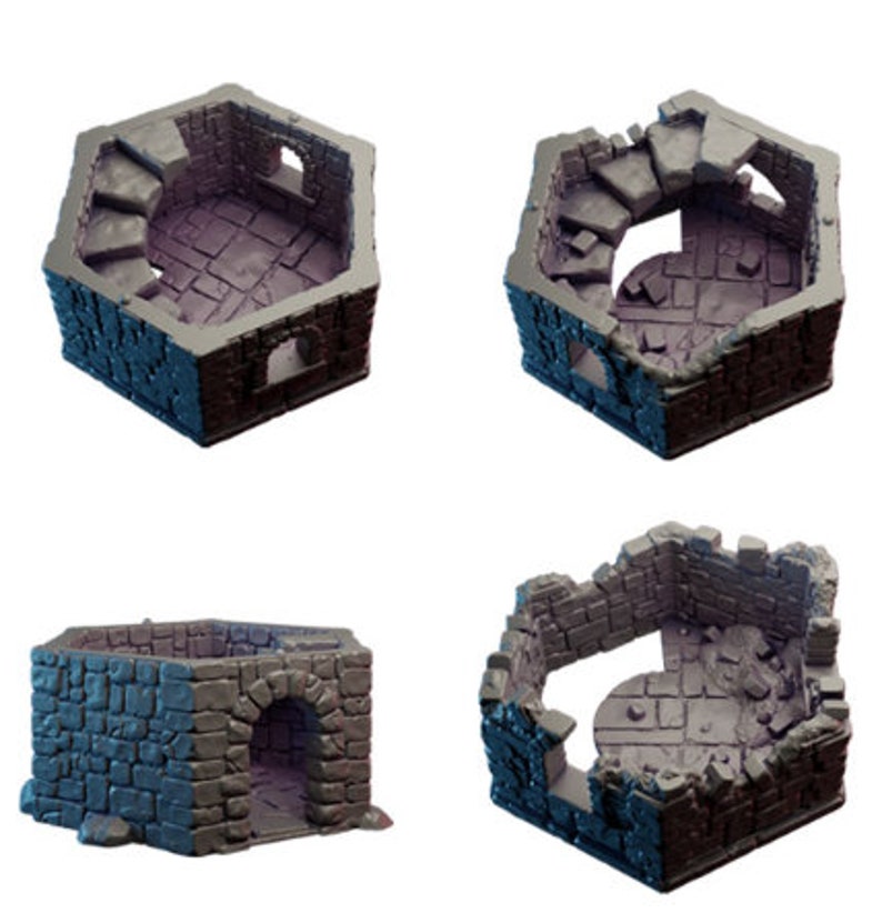 Modular Fantasy Tower Stone Medieval Building 28mm Tabletop Terrain ...