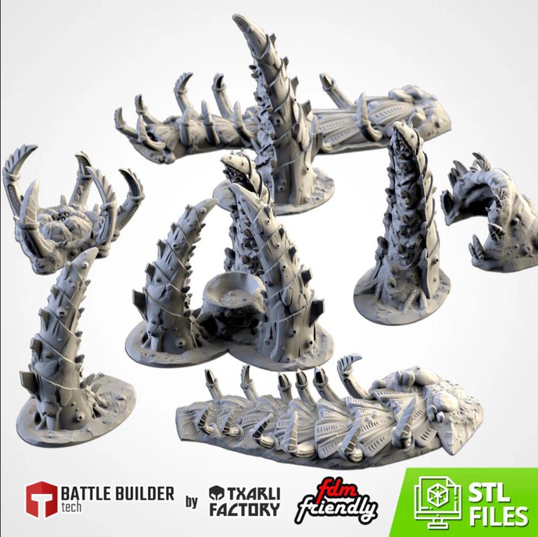 Modular ALIEN TERRAIN Txarli Factory Infected Tyranid Building Terrain ...