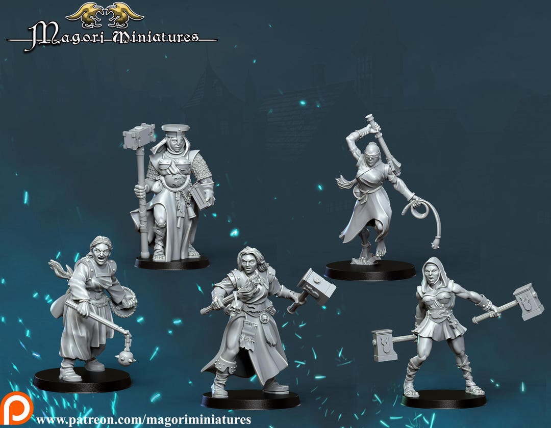 Sisters of the Hammergod Warband, Fantasy Skirmish Miniatures by Magori ...