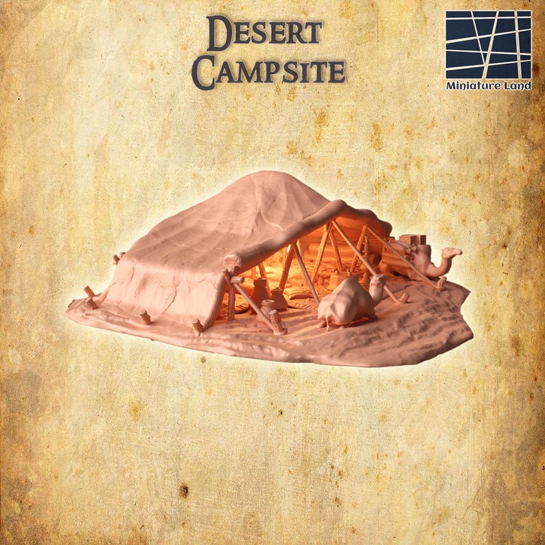 3D Printed Desert Campsite Terrain – 28mm Tabletop RPG, Wargaming - Etsy