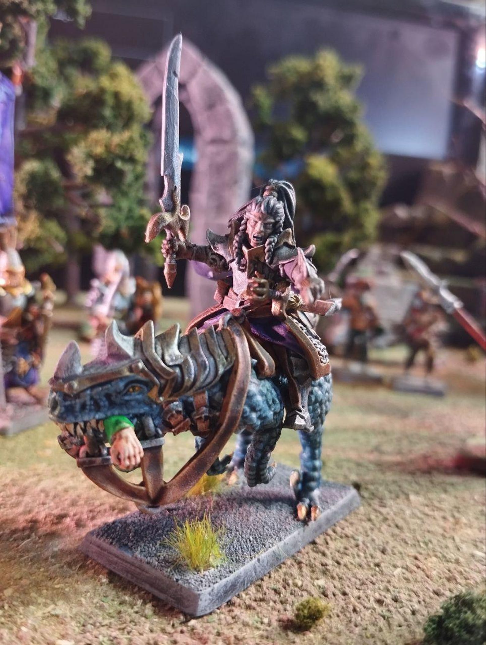 Dark Elf Commander Miniature, Modular Elven Wargame Mini, Landor ...