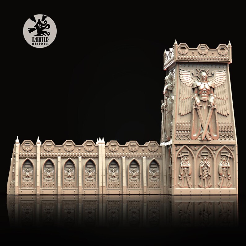 Angelic Tower Defence Lines, Imperial Cathedral Terrain Sculpted by ...