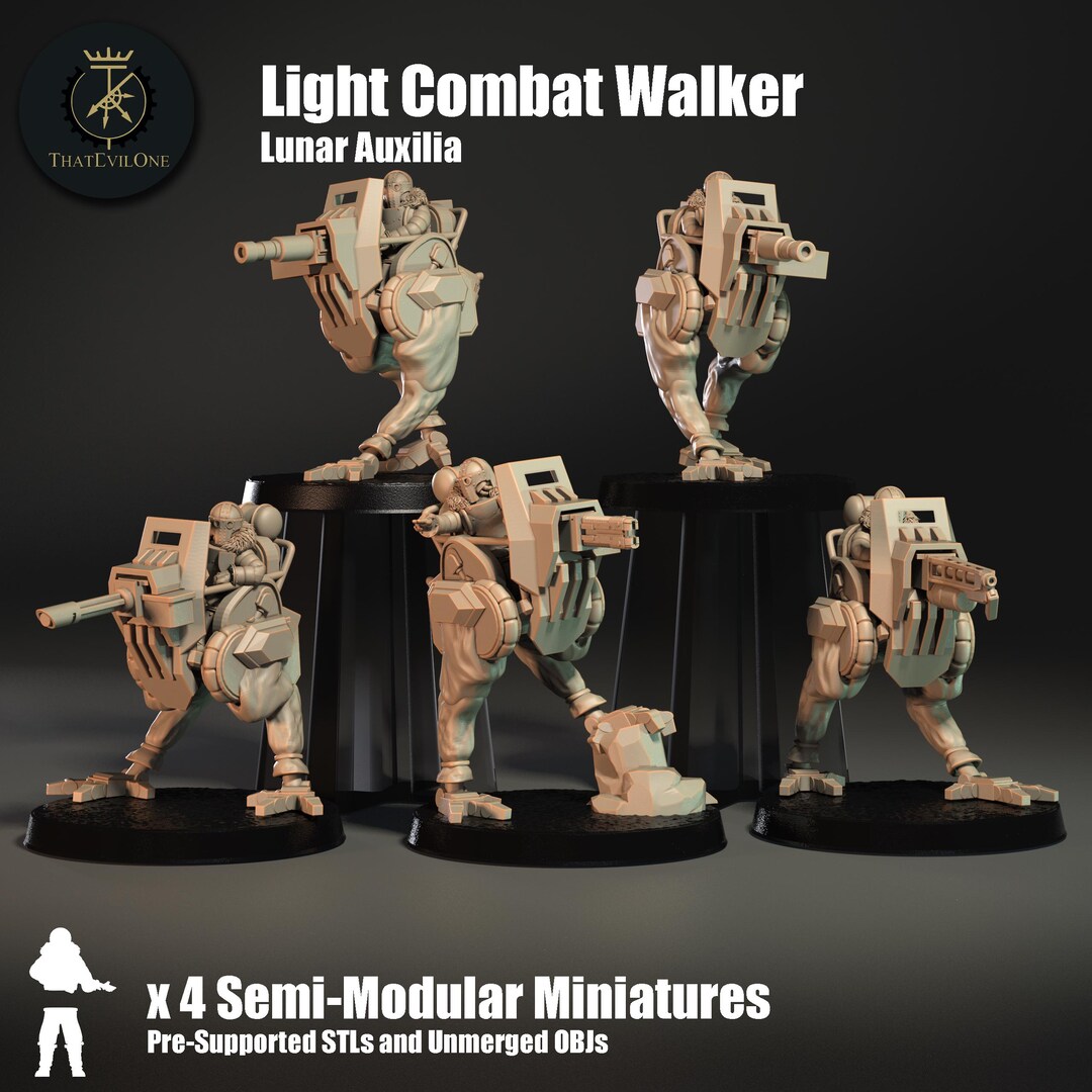 Lunar Auxilia Light Combat Walkers, Imperial Guard, Monopose Sci-fi ...