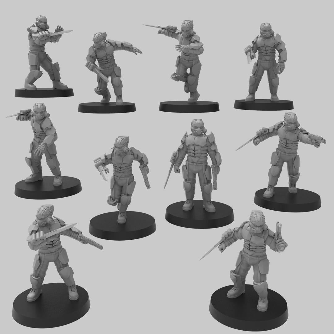 Heck Ghosts Advanced Shocktroops W/ Wrist Blades, Semi-modular Sci-fi ...