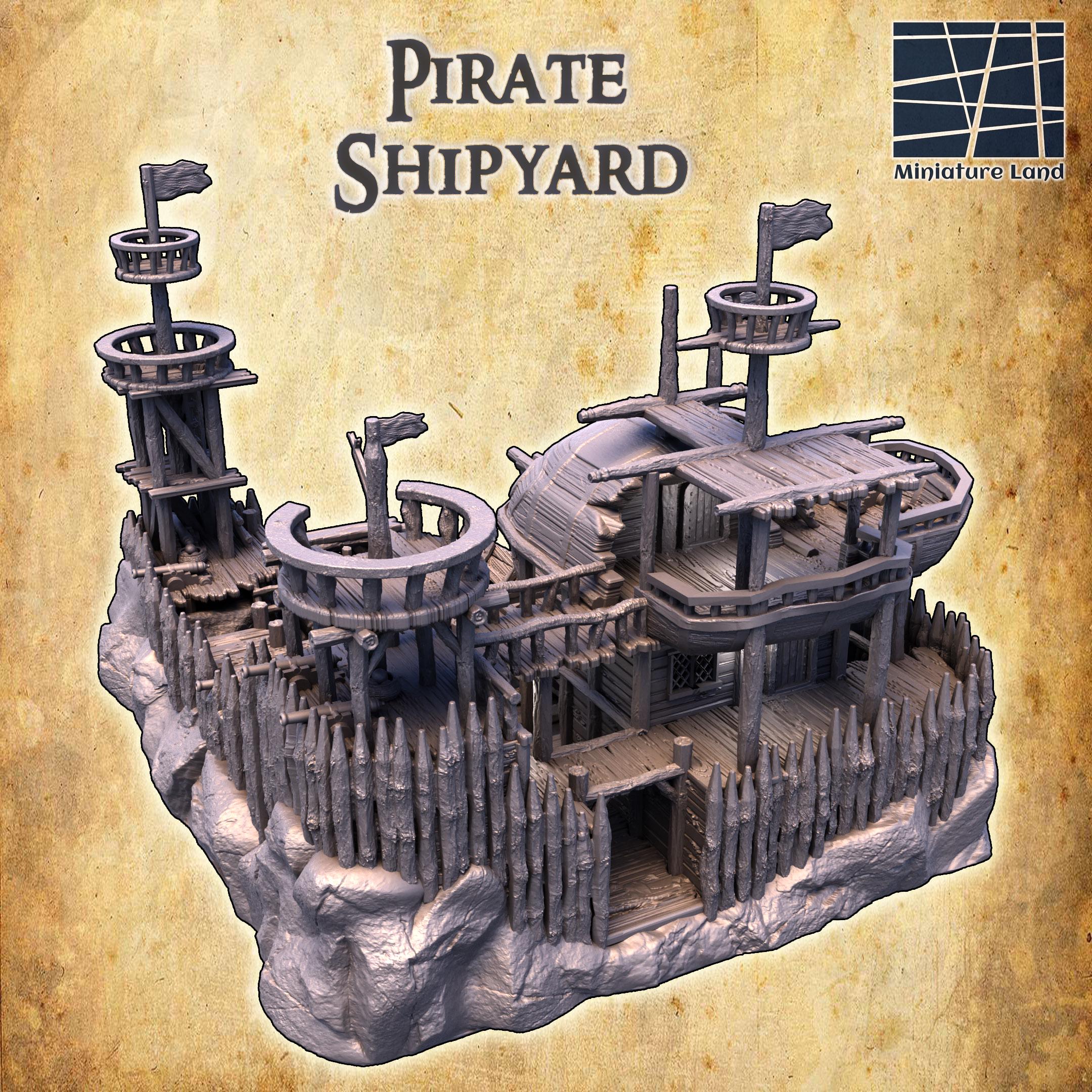 3D Printed Pirate Shipyard Terrain – 28mm Wargaming RPG Scenery - Etsy