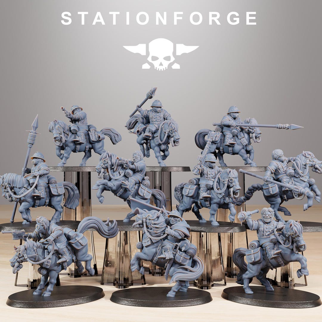 Grimguard Pony Cavalry, Modular Set Miniatures by STATIONFORGE ...