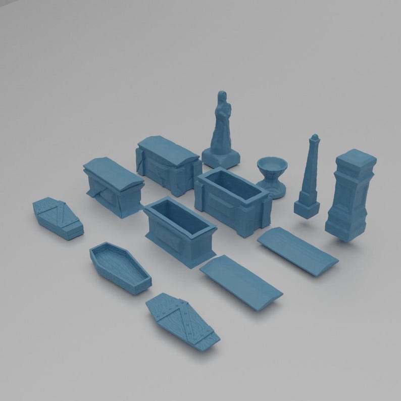 3D Printed Medieval Graveyard Terrain – 28mm Wargaming & RPG - Etsy