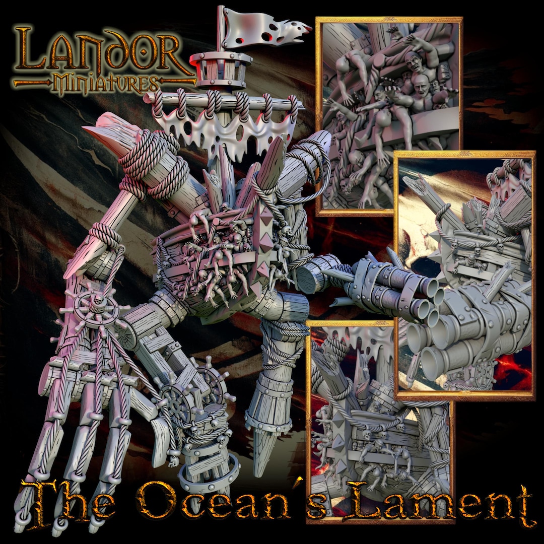 The Ocean's Lament, Modular Undead Colossus by Landor Miniatures! Vampire Coast for Fantasy ...