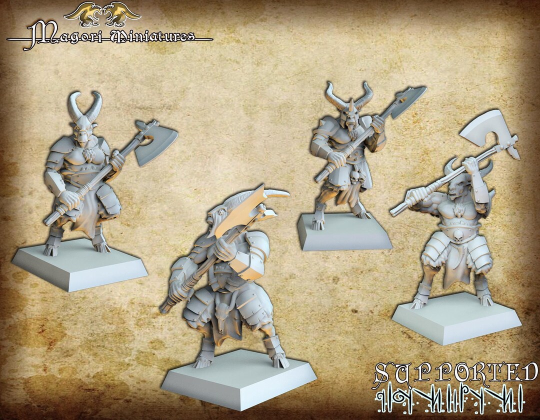 Armoured Goatman Squad, Fantasy Miniatures by Magori Miniatures ...