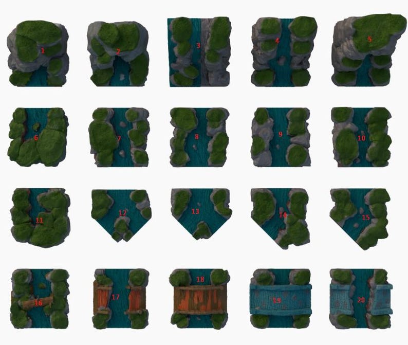 Modular River Tabletop Terrain, 3D Printed Wargaming Scenery - Etsy