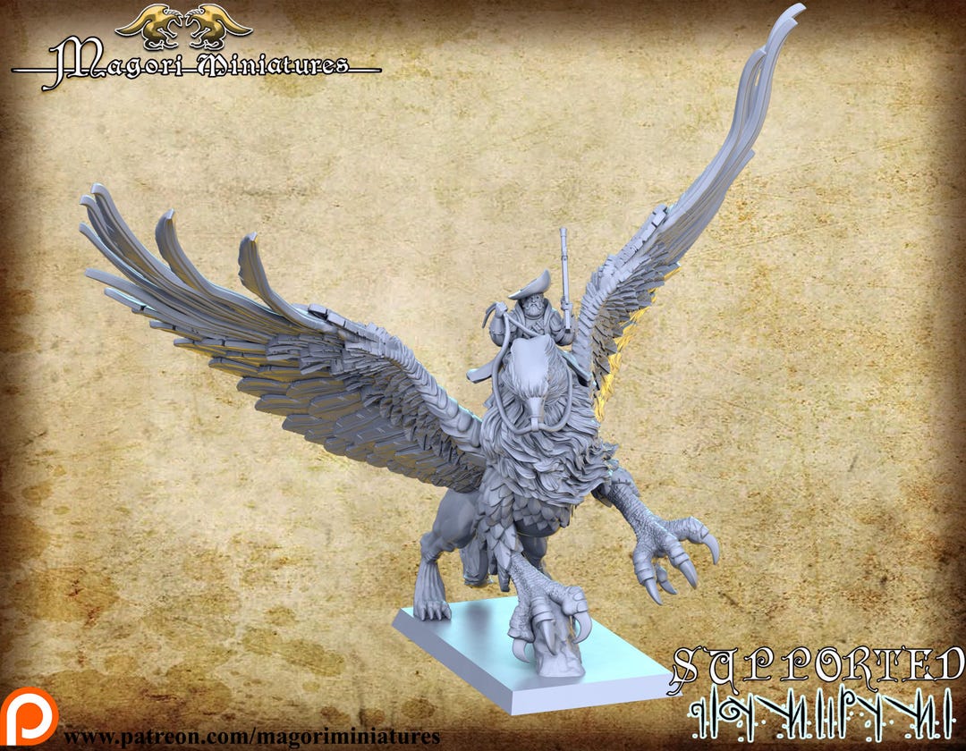 Griffon With Noble Rider, Fantasy Miniatures by Magori Miniatures ...