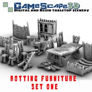 Rotten Gothic Furniture Set 1 - Scatter Terrain by Gamescape3d - 3D ...