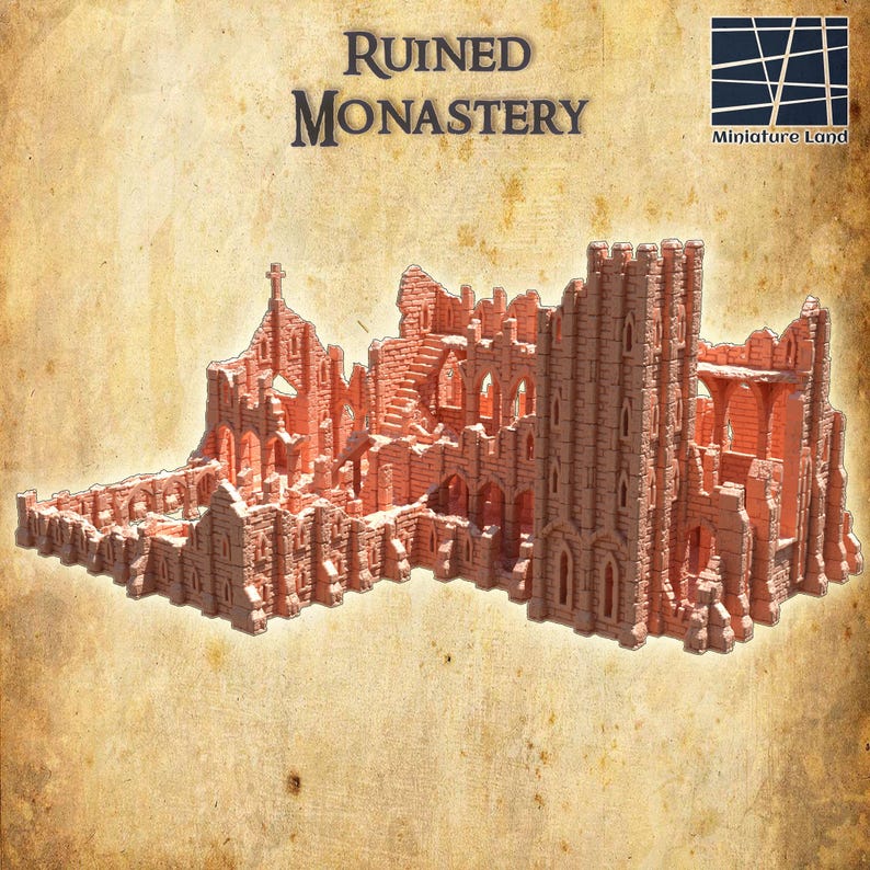 Ruined Monastery Tabletop Terrain – 28mm Wargaming RPG Scenery - Etsy
