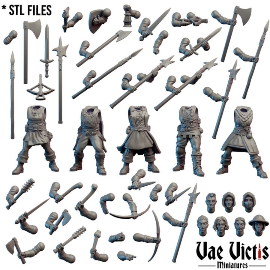 Modular Female Mercenary Ruffian Miniatures, Bits and Weapon ...