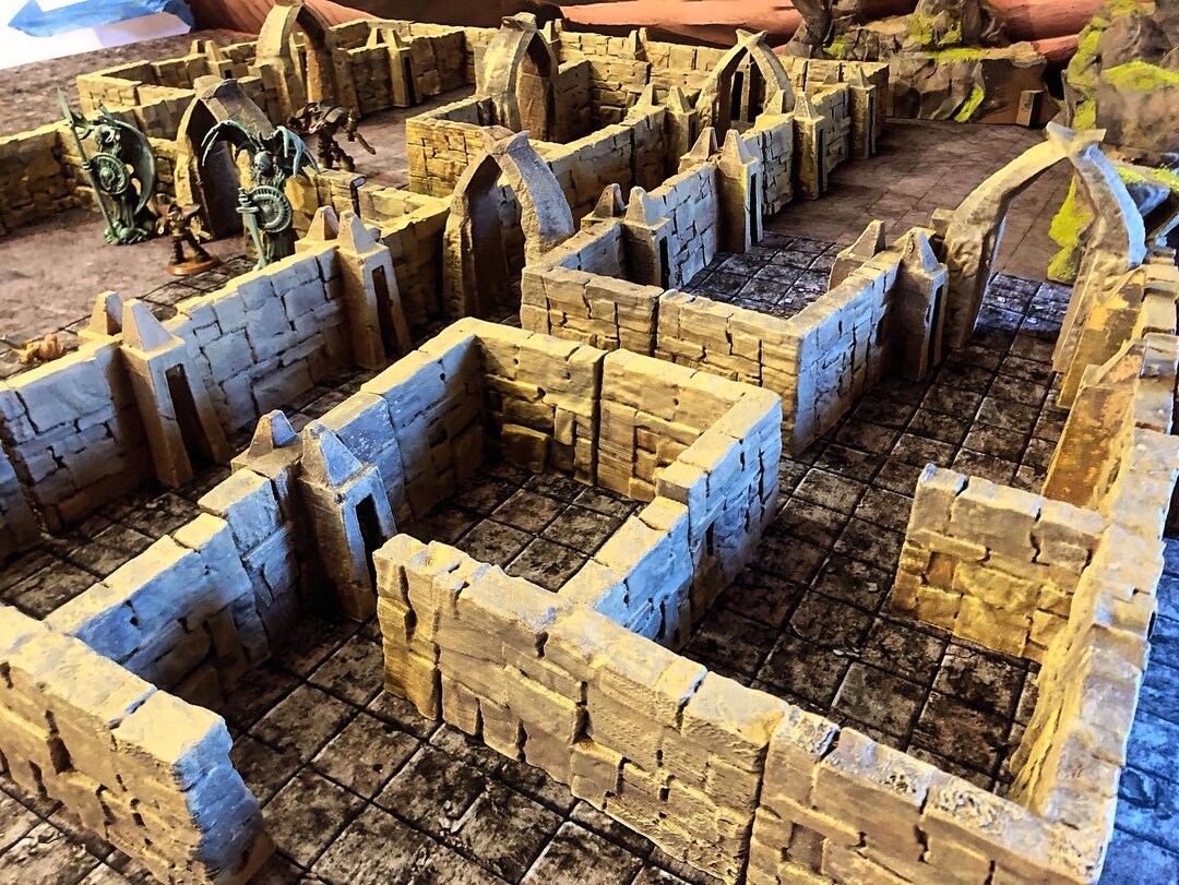 3D Printed Catacomb Magnet Wall Set - Tabletop Wargame Terrain - Etsy