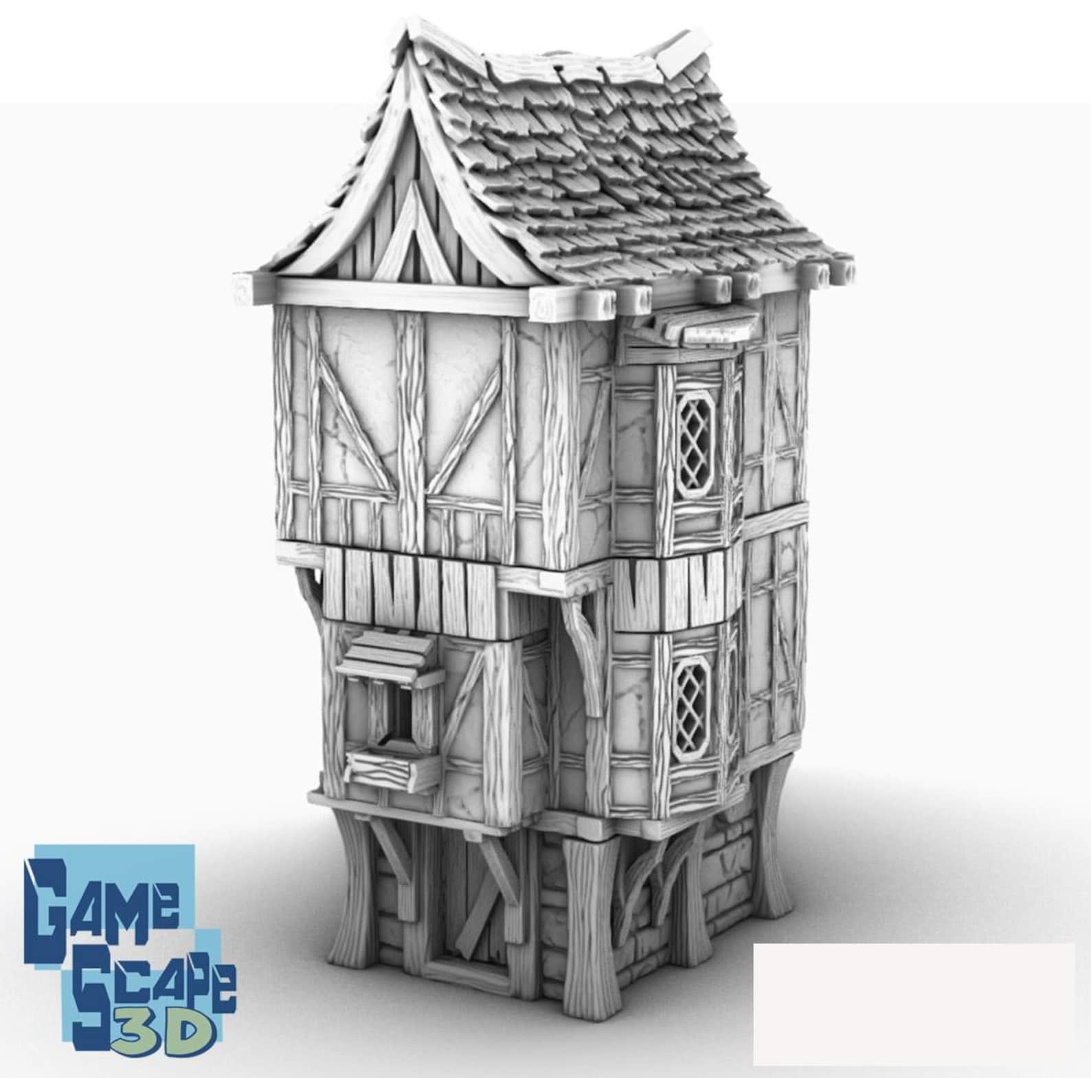 3 Story Timber Frame by Gamescape3d - 3D Printed Tabletop Terrain ...