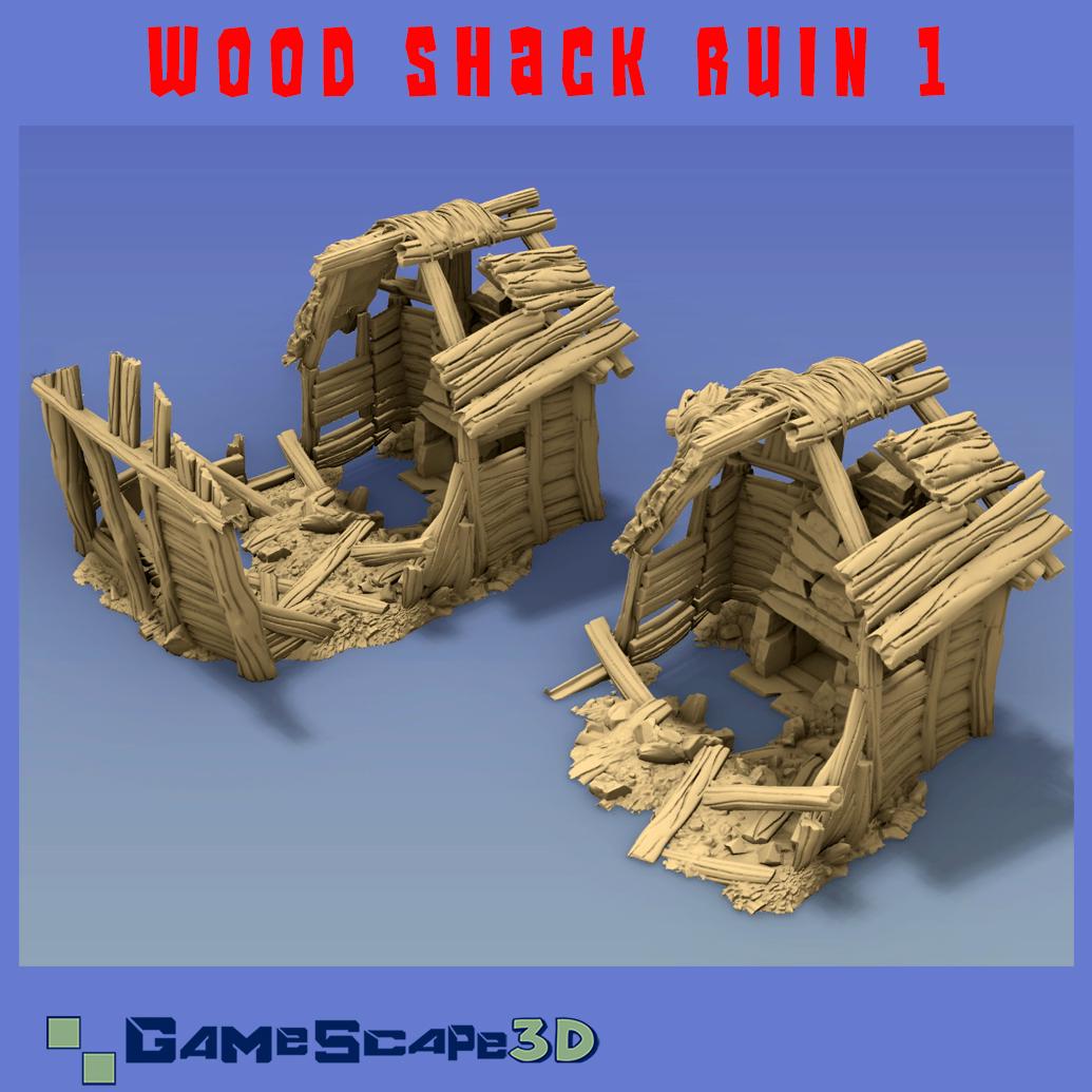 Wood Shack Ruin 1 by Gamescape3d - 3D Printed Tabletop Terrain, Perfect ...
