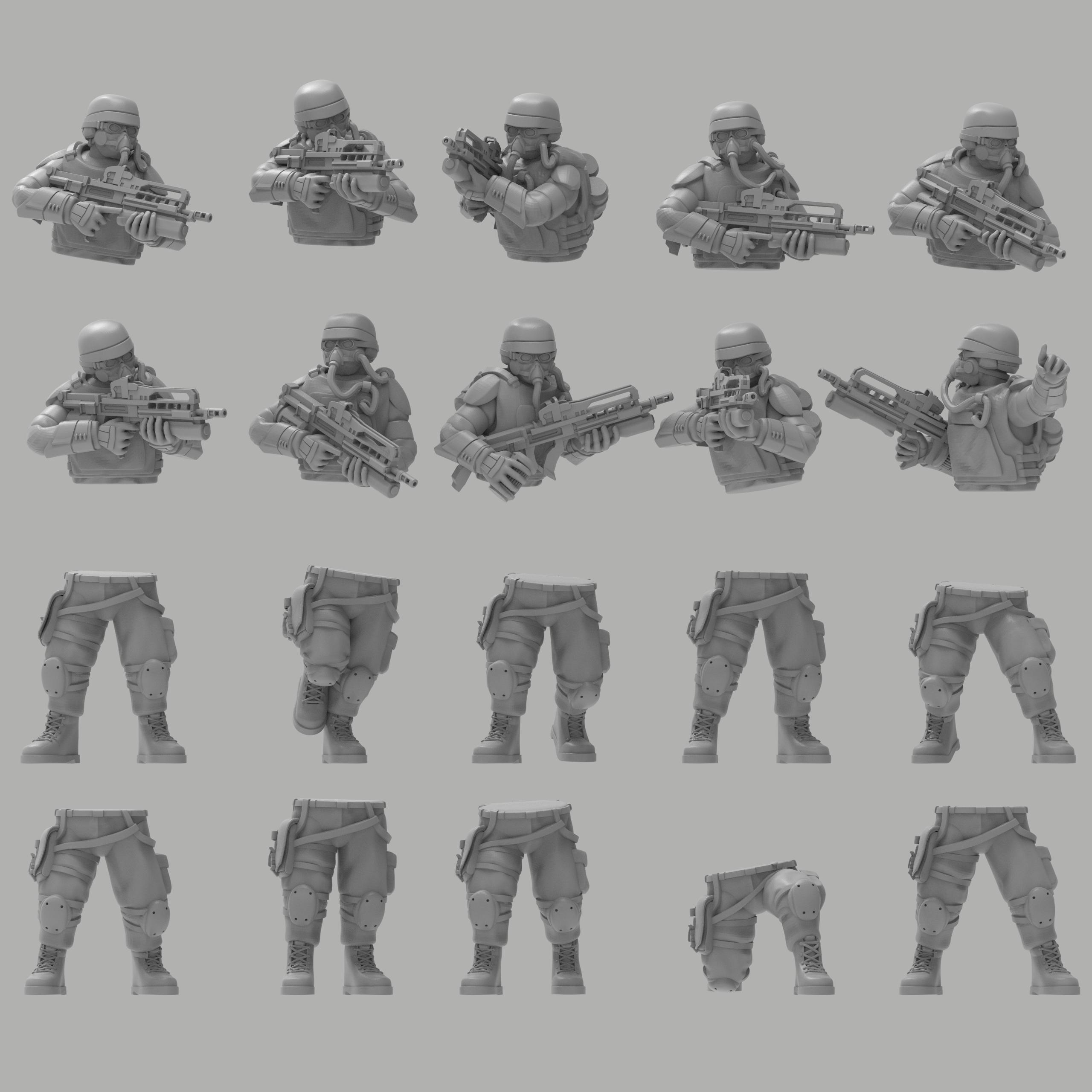 Heck Ghosts Assault Infantry Miniatures, Sci-fi Wargames Proxy by ...