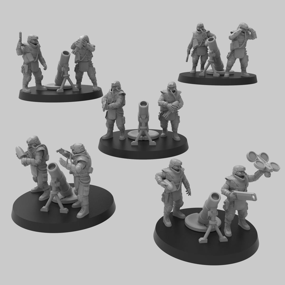 Heck Ghost Support Infantry W/ Mortars, Semi-modular Sci-fi Warriors by ...