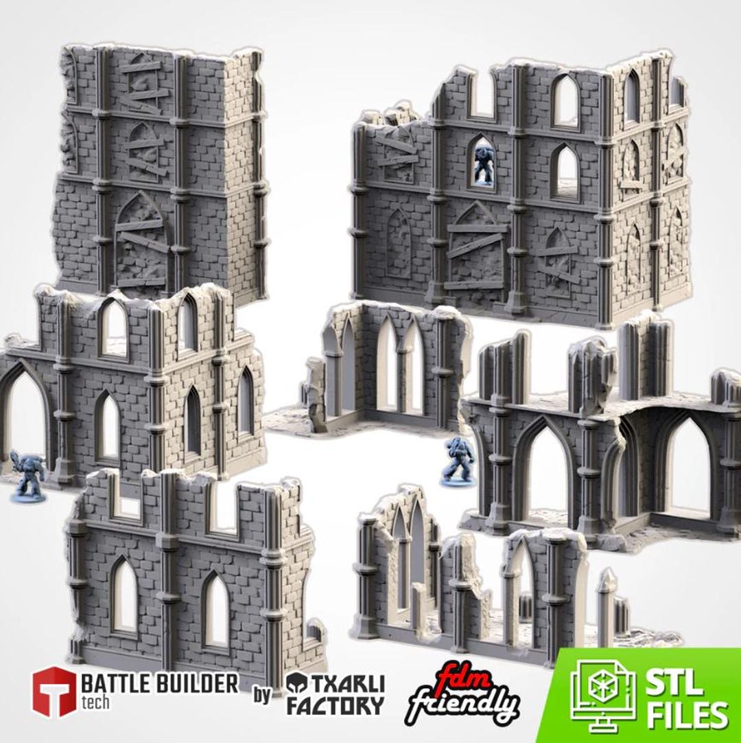 Modular TEMPLE RUINS Txarli Factory Imperial Building Terrain Cityscape ...