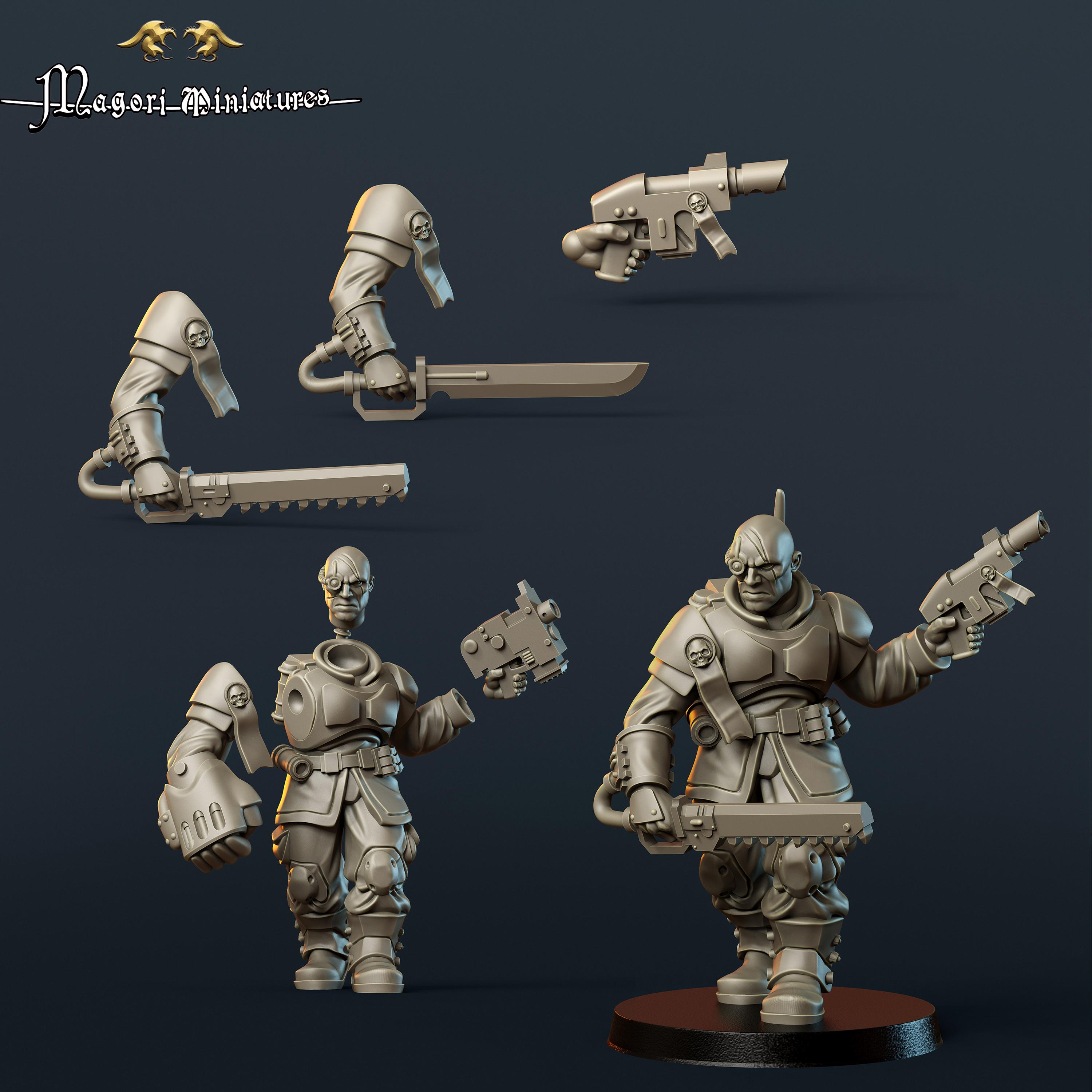 Grimdark Guard Veteran Miniature, Sci-fi RPG, Magori Miniatures - Etsy