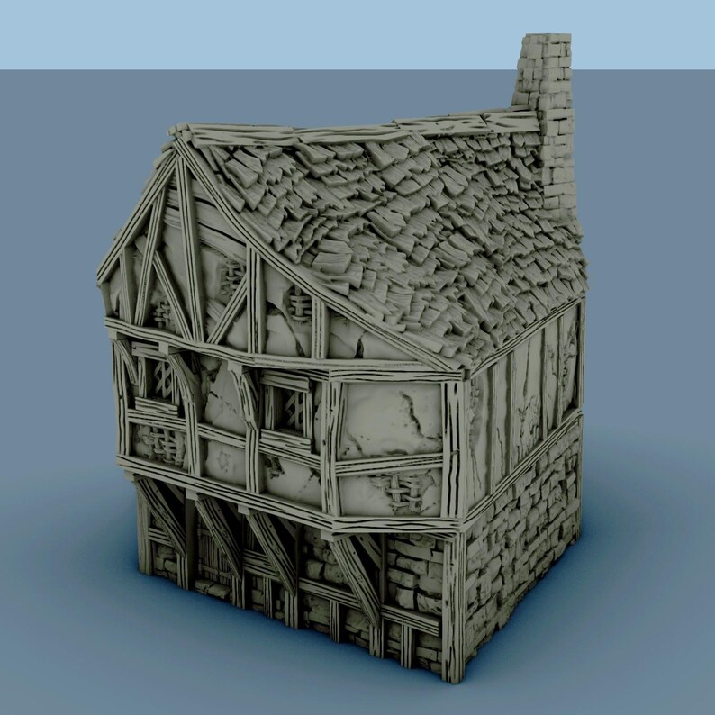 3D Printed Timber Frame Row Houses – Wargame Tabletop Terrain - Etsy