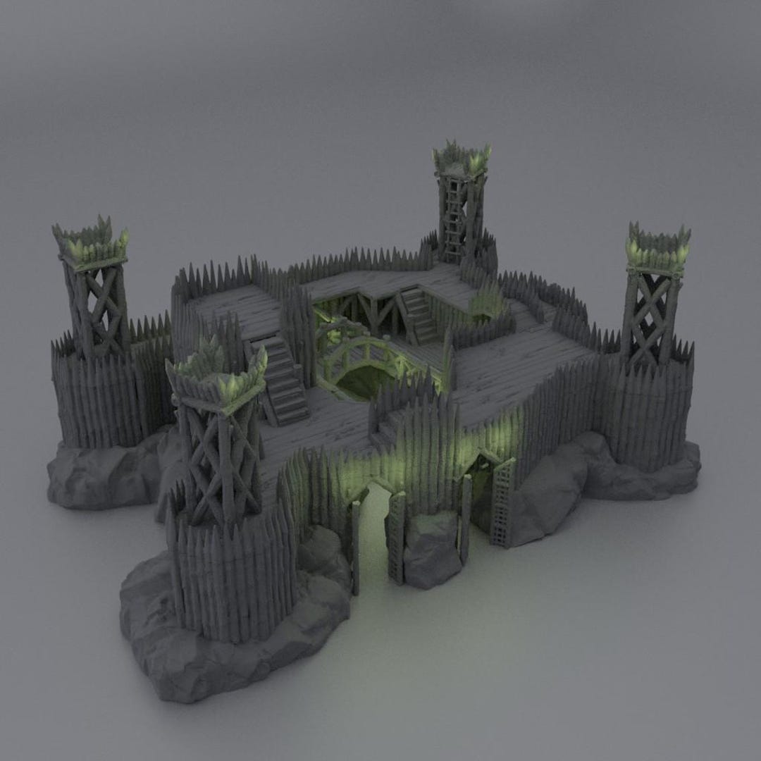 Fortified River Camp - Tabletop Terrain - 28 MM, Tabletop 3D Printed ...