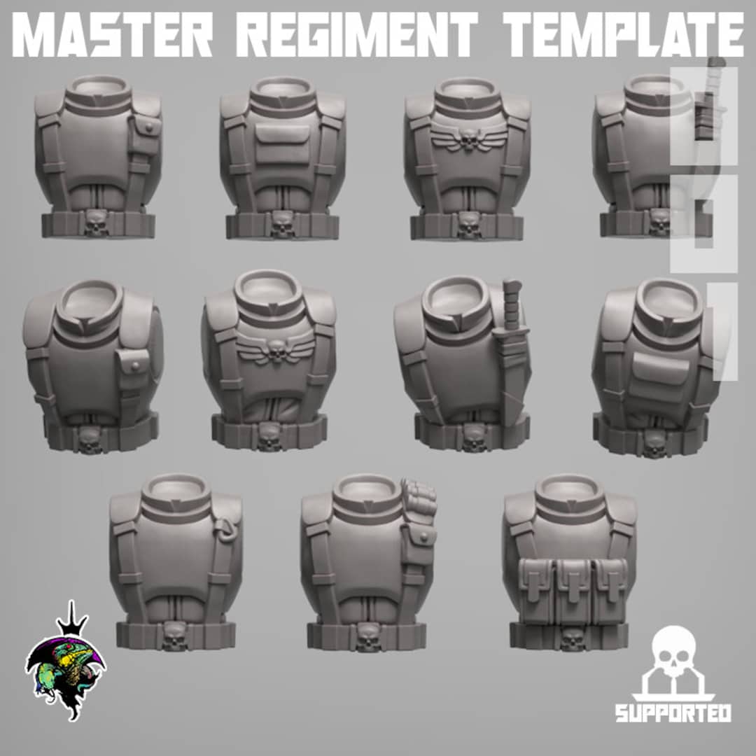Master Regiment Torso Set, Modular Sci-fi Wargames Miniatures by ...
