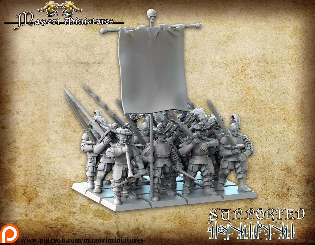 Black Guard Modular Regiment, Fantasy Skirmish Miniatures by Magori ...