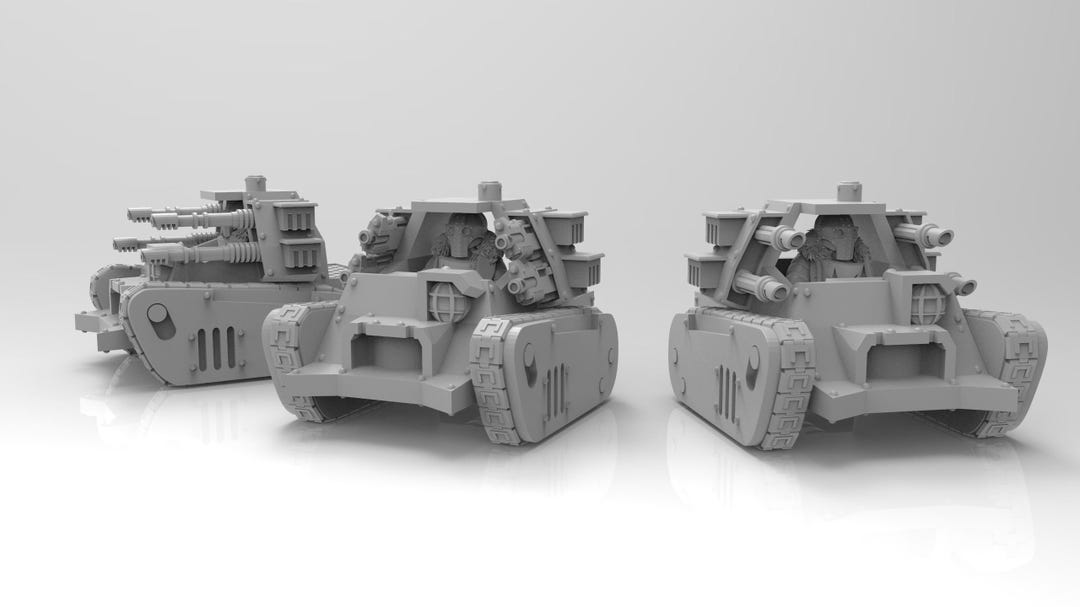 Lunar Auxilia Quad Tankettes, Semi-modular Sci-fi Warriors by ...